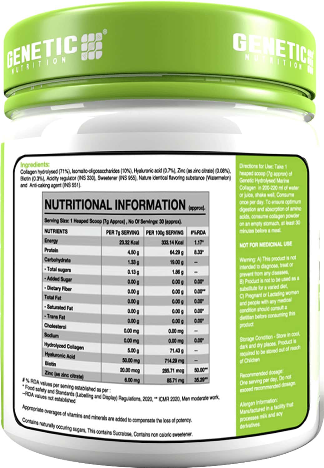 Buy GENETIC NUTRITION COLLAGEN WATERMELON 200 GM Online & Get Upto 60% ...