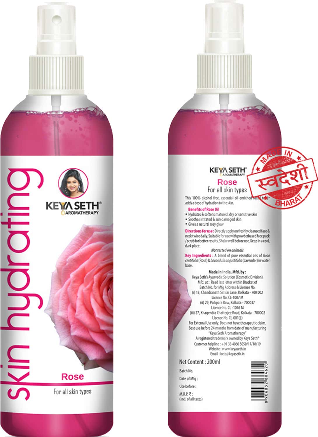 Buy KEYA SETH AROMATHERAPY SKIN HYDRATING ROSE TONER- 200ML Online ...