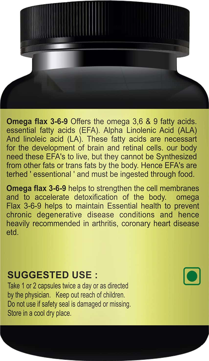 Buy OMEGA FLAX HERBAL CAPSULE FOR MAINTENANCE OF ESSENTIAL FATTY ACIDS ...