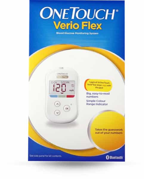 Buy ONETOUCH VERIO FLEX GLUCOMETER WITH 10 FREE STRIPS Online & Get ...