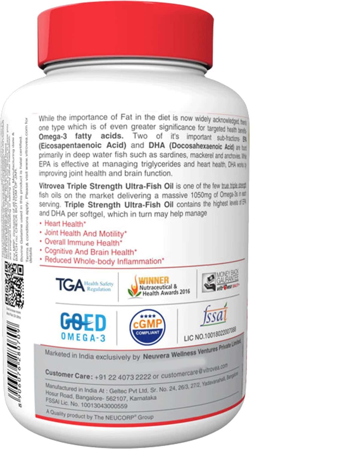 Buy VITROVEA TRIPLE STRENGTH OMEGA 3 FISH OIL CAPSULES 1250MG - 90 SOFTGELS Online & Get Upto 60 ...