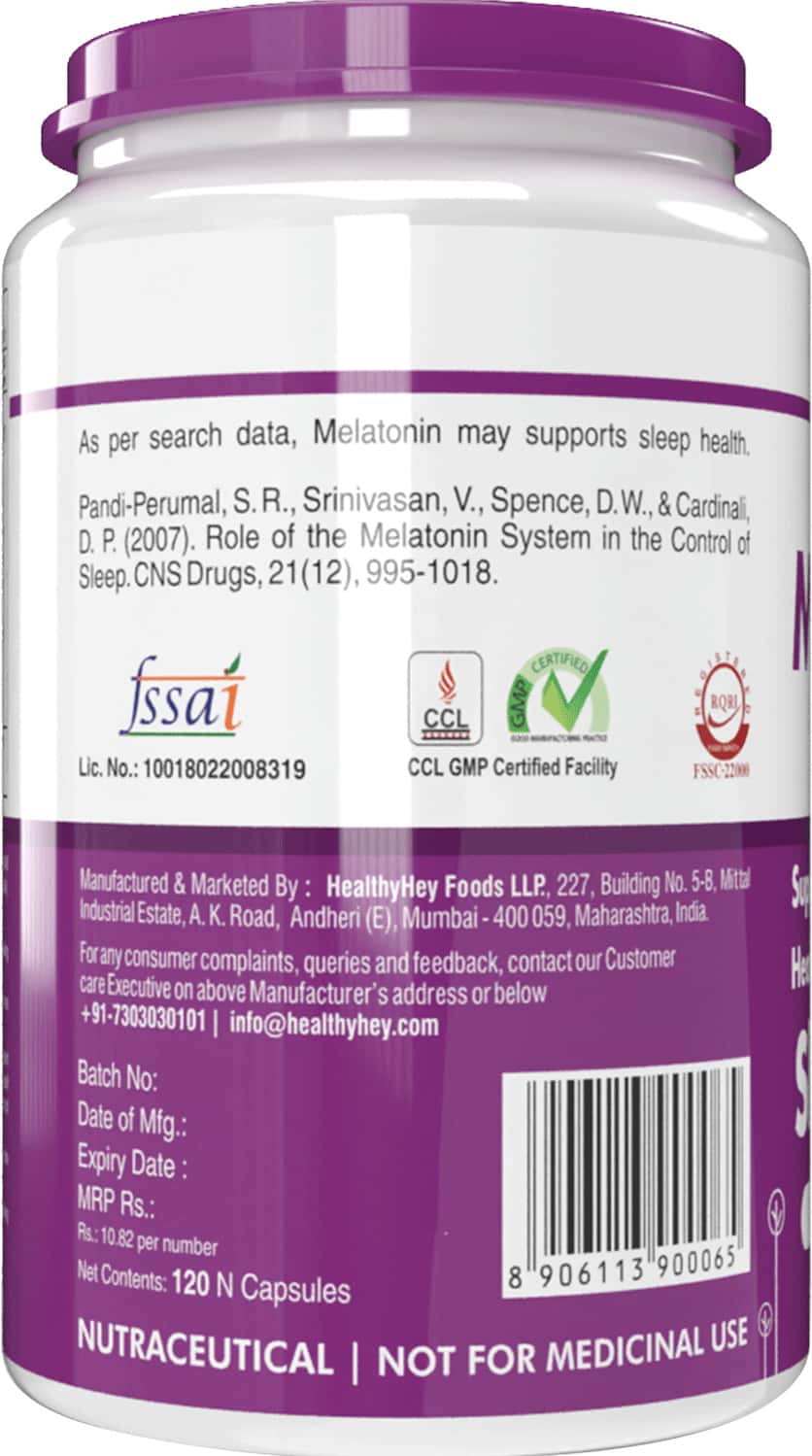 Buy HEALTHYHEY NUTRITION MELATONIN 10MG, 120 VEG. CAPSULES - PROMOTES ...