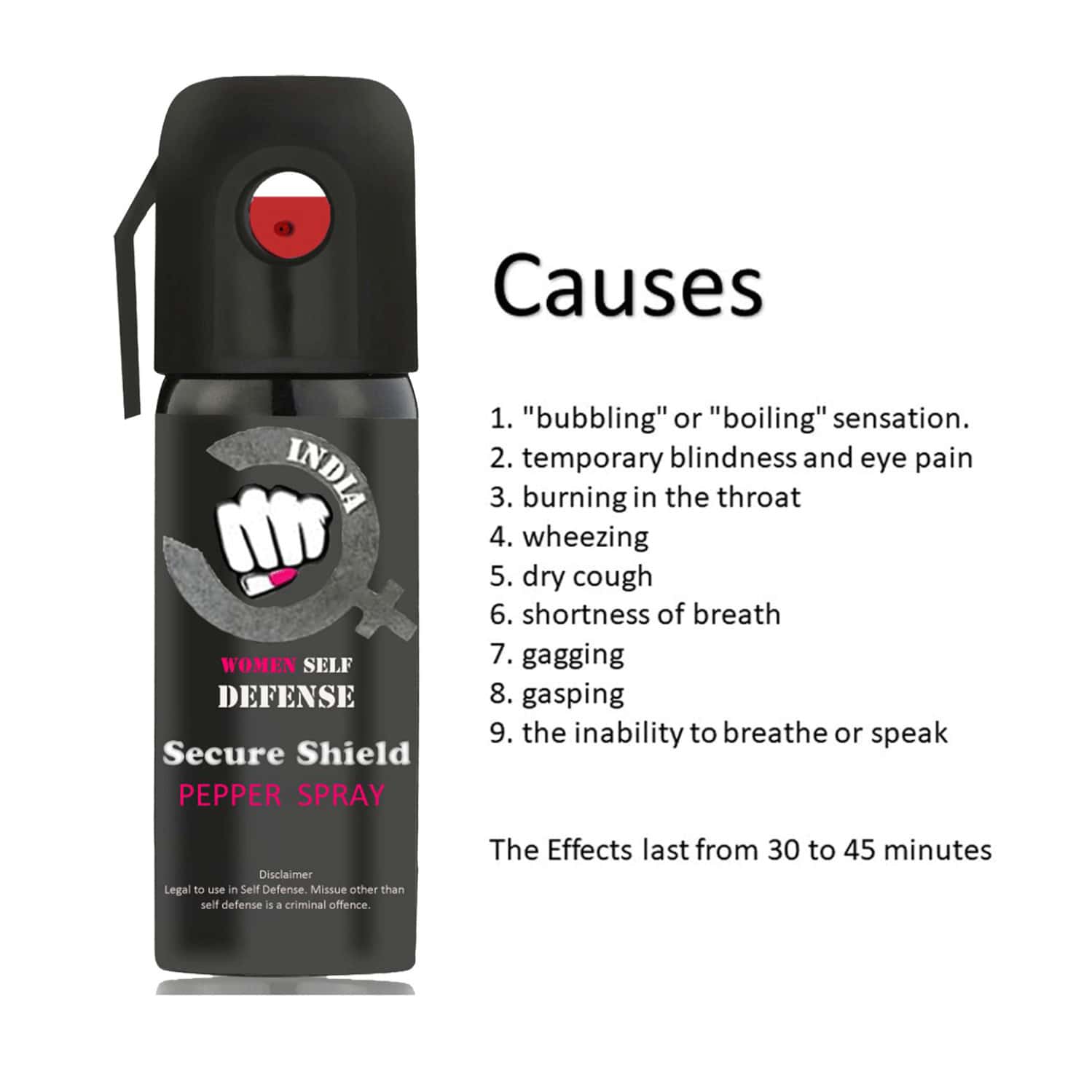 Buy SECURE SHIELD SELF DEFENSE PEPPER SPRAY FOR WOMEN SAFETY/PROTECTION ...