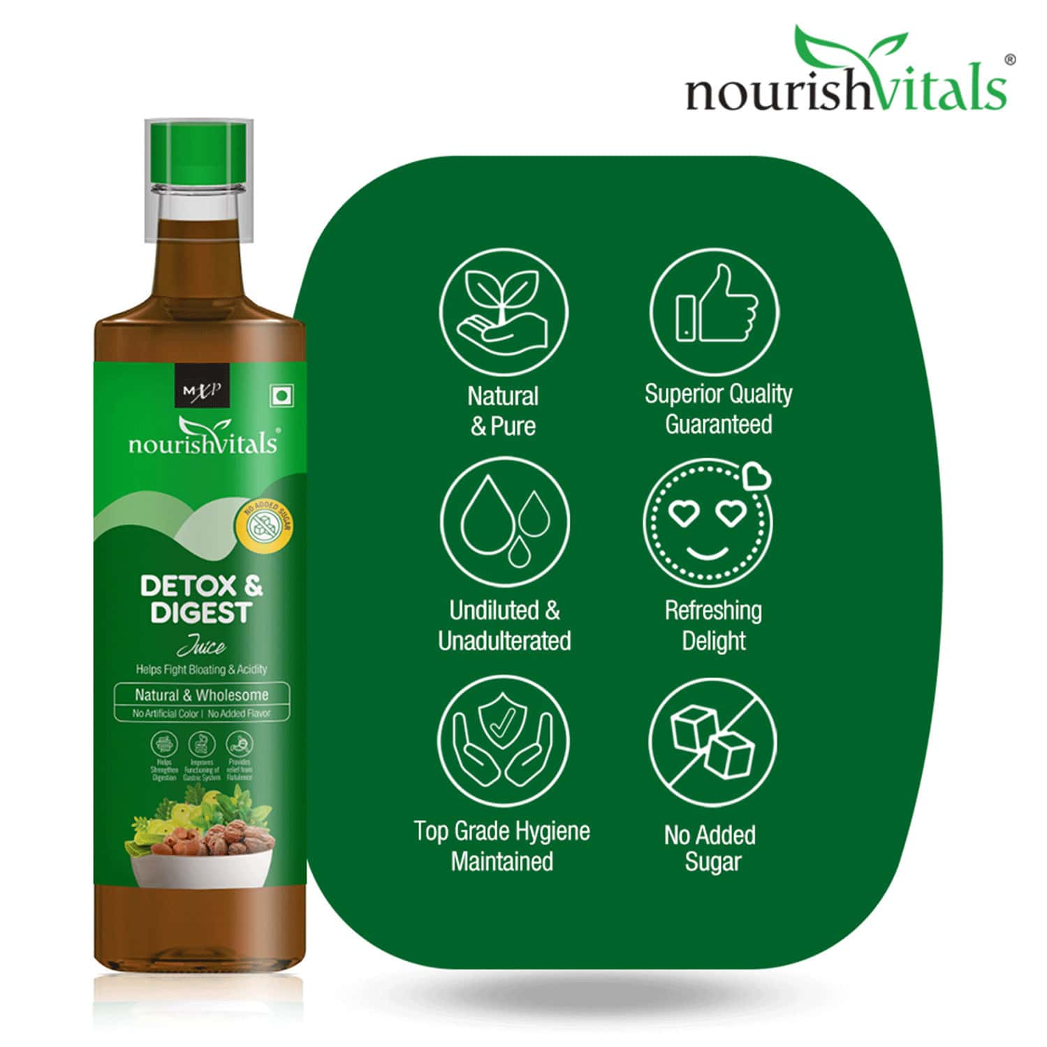 Buy NOURISHVITALS DETOX & DIGEST JUICE - PERFECT FOR DETOXIFICATION NO ...