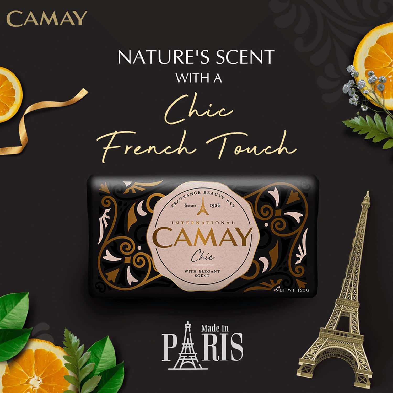 Buy CAMAY CHIC CITRUS BEAUTY SOAP COMBO PACK WITH AROMATIC WOOD -125 *5 ...