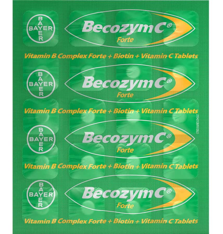 Buy BECOZYM C FORTE ( VITAMIN B COMPLEX + BIOTIN + VITAMIN C )- STRIP ...