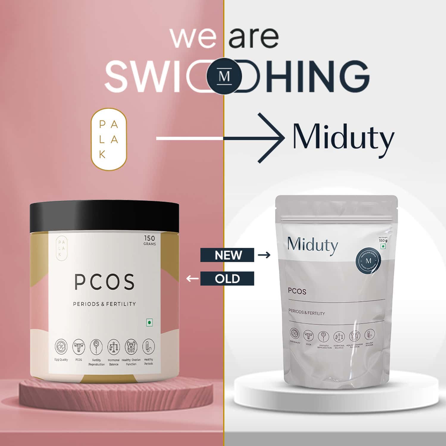 Buy MIDUTY PALAK NOTES PCOS POWDER PCOD - PCOS- HORMONAL BALANCE ...