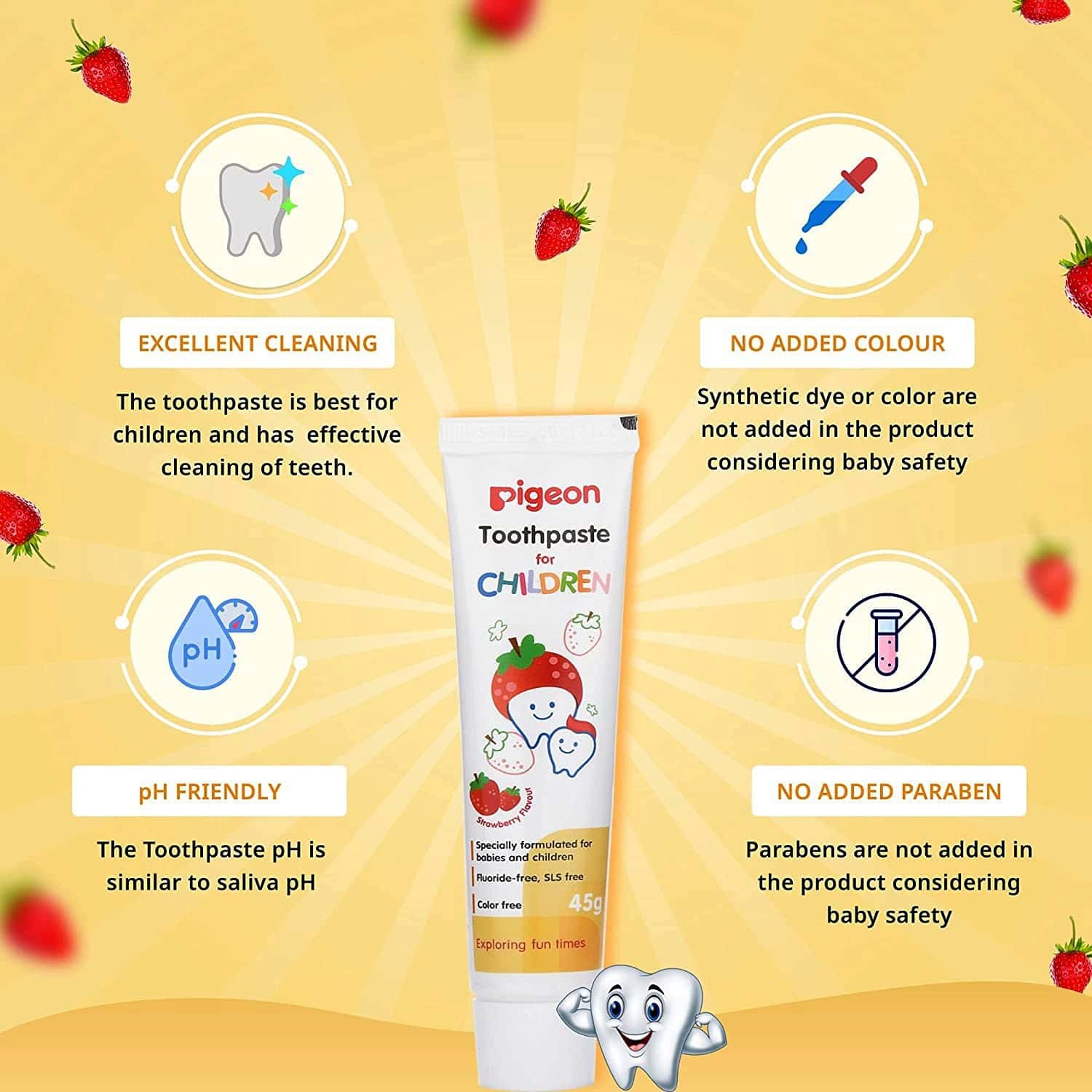 Buy PIGEON CHILDREN TOOTHPASTE STRAWBERRY - 45 GMS Online & Get Upto 60 ...