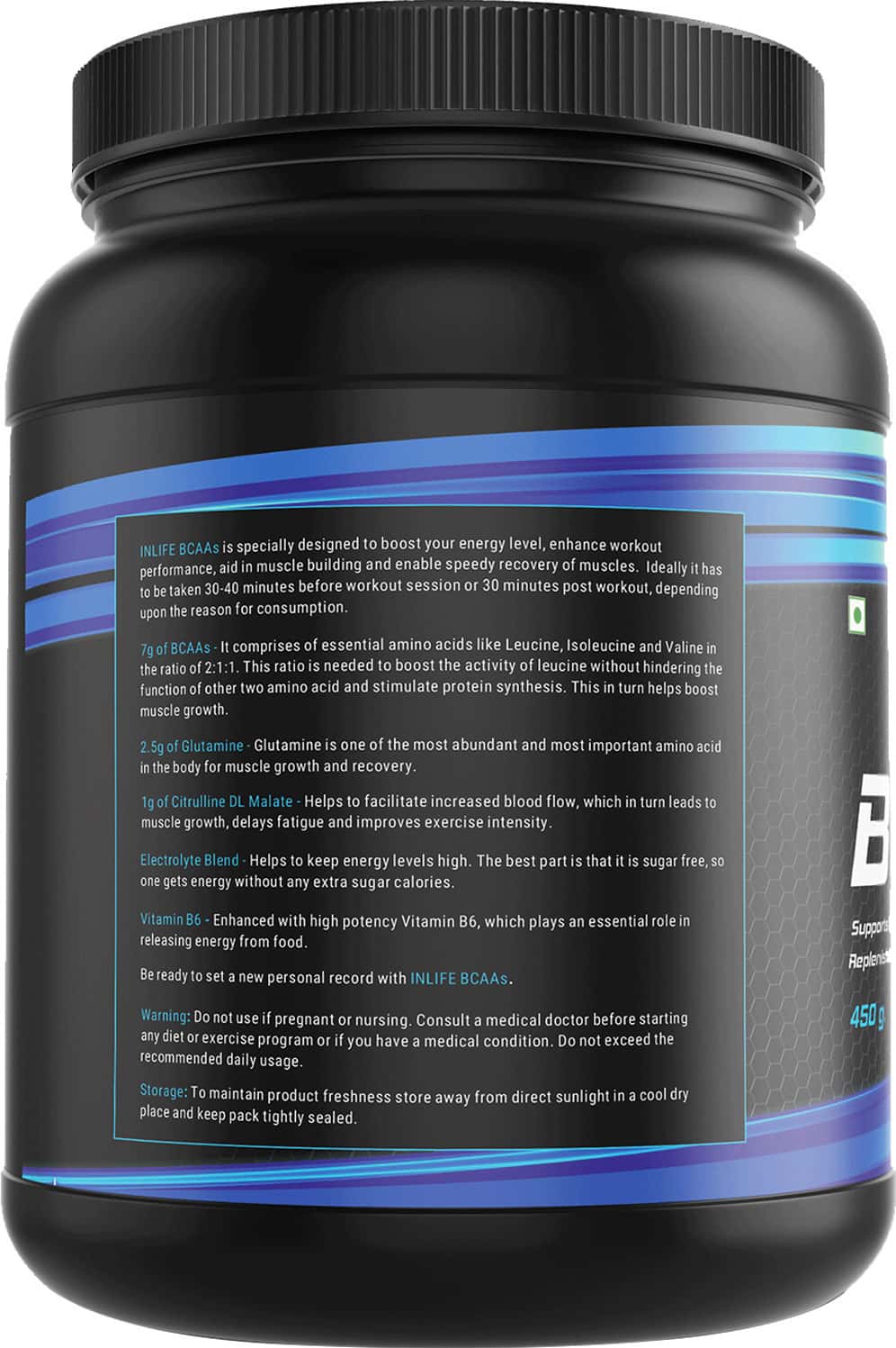 Buy INLIFE BCAA SUPPLEMENT 7G AMINO ACIDS INSTANTIZED FOR PRE POST ...