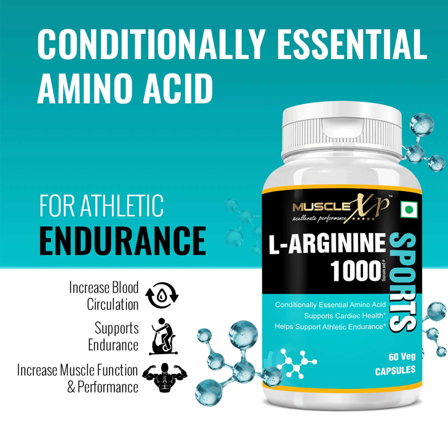 Buy MUSCLEXP L-ARGININE 1000MG FOR ATHLETIC ENDURANCE - 60 CAPSULES ...