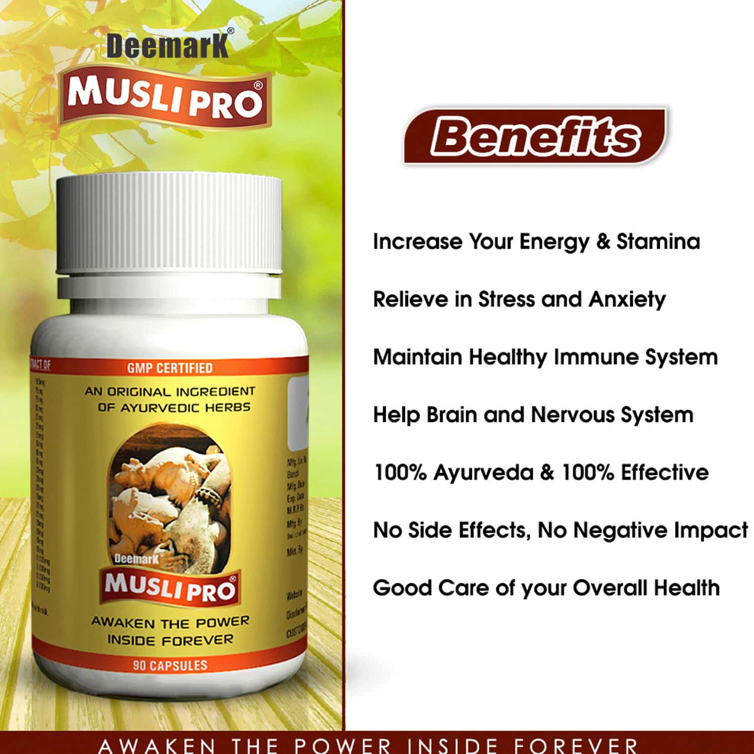 Buy DEEMARK MUSLI PRO TRIBULUS PURE HIMALAYAN SHILAJIT NATURAL GOKSHURA ...