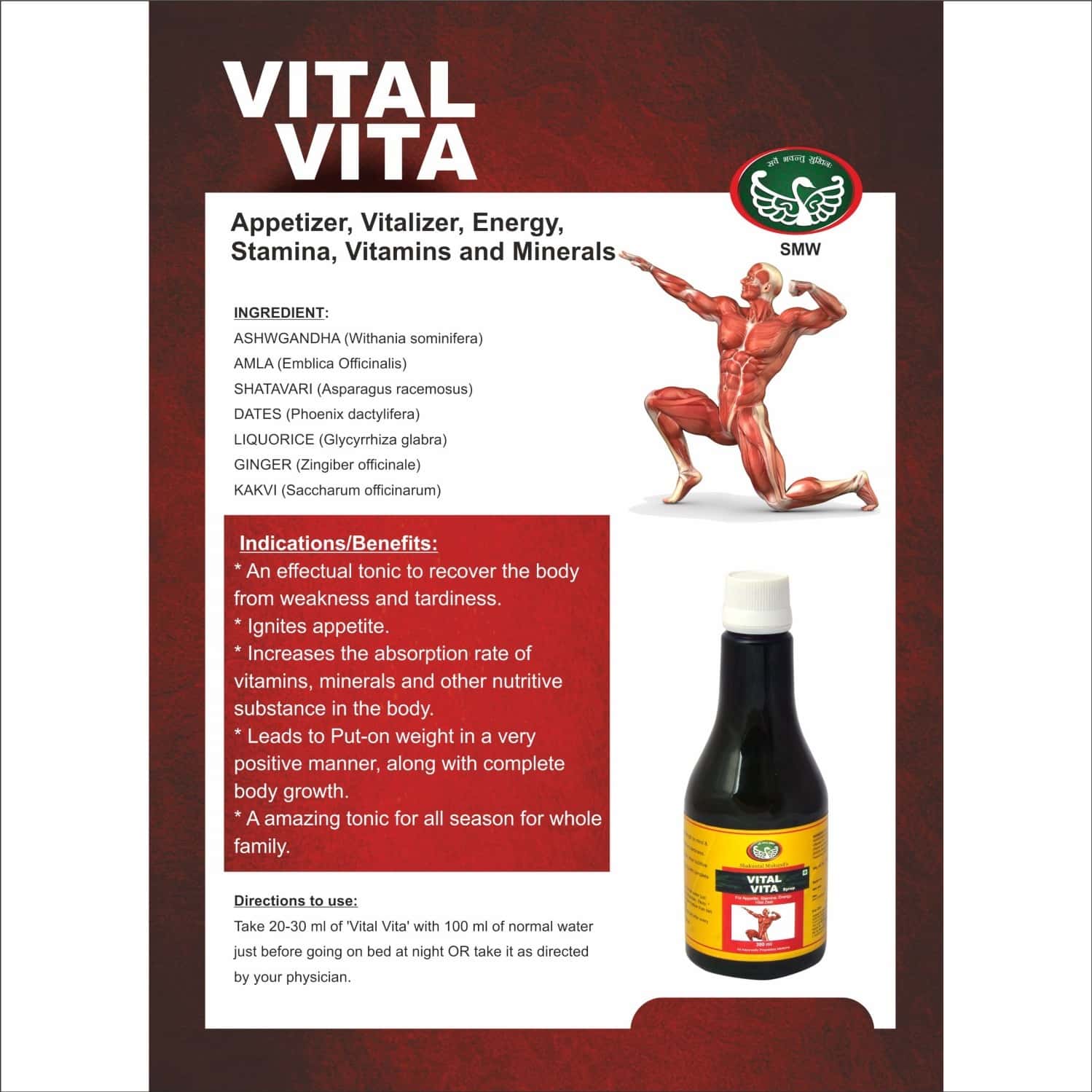 Buy SMW'S HEALTH TONIC & APPETIZER VITAL VITA MULTI VITAMIN & MULTI ...