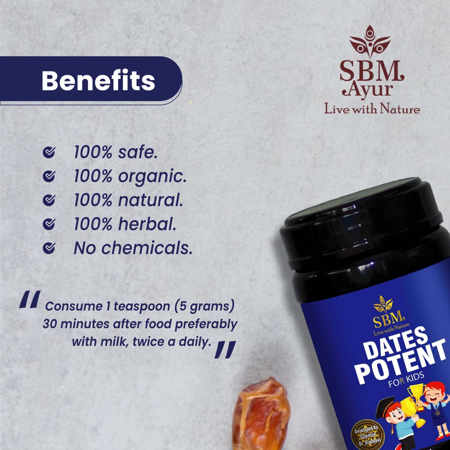 Buy SBM AYUR DATES POTENT TONIC JAM FOR KIDS 400G Online & Get Upto 60% ...
