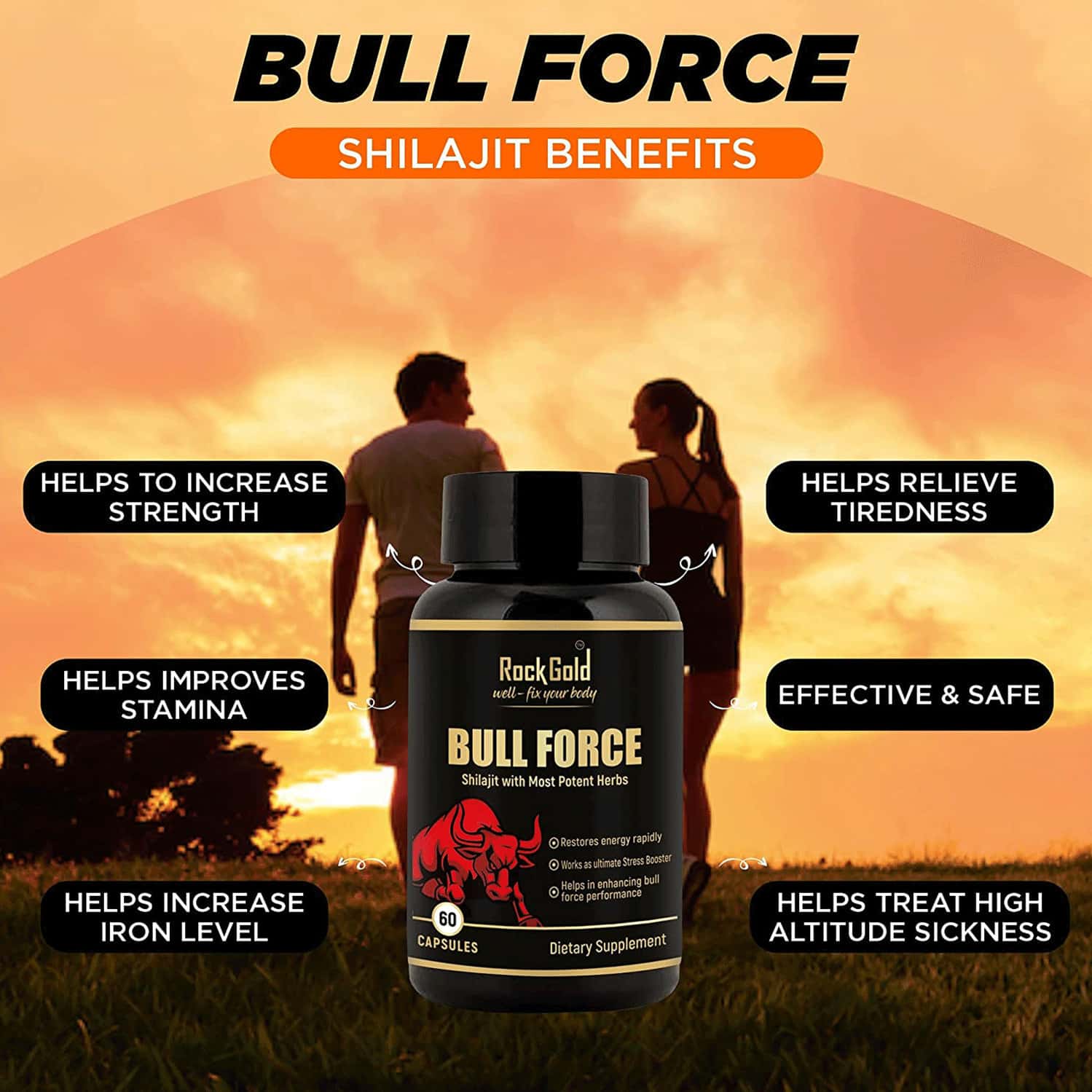 Buy ROCK GOLD BULL FORCE CAPSULE 500MG 60 CAPSULES (PACK OF 1) Online ...