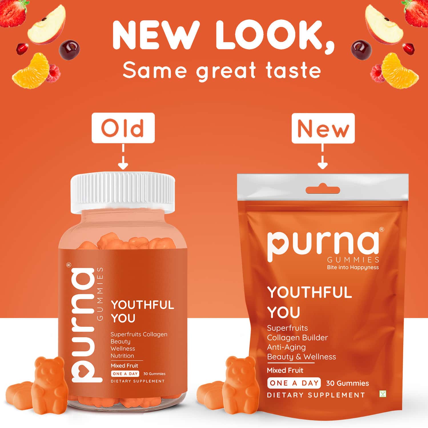 Buy PURNA SUPERFRUITS COLLAGEN MIXED FRUIT FLAVOR GUMMIES FOR HAIR AND ...