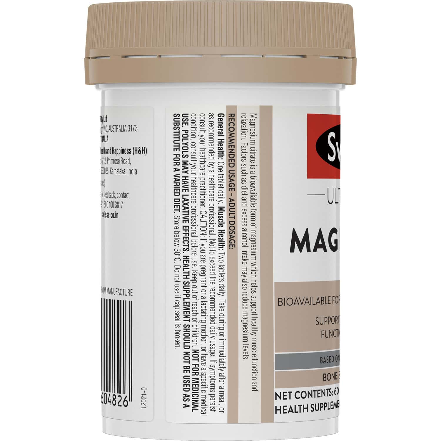 Buy Swisse Ub Magnesium Health Supplement Bottle Of 60 Tablets Online ...