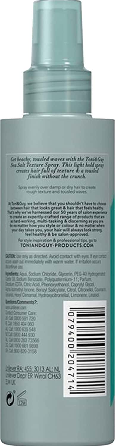 Buy TONI & GUY SEA SALT HAIR TEXTURISING SPRAY FOR BEACH LOCKS ...