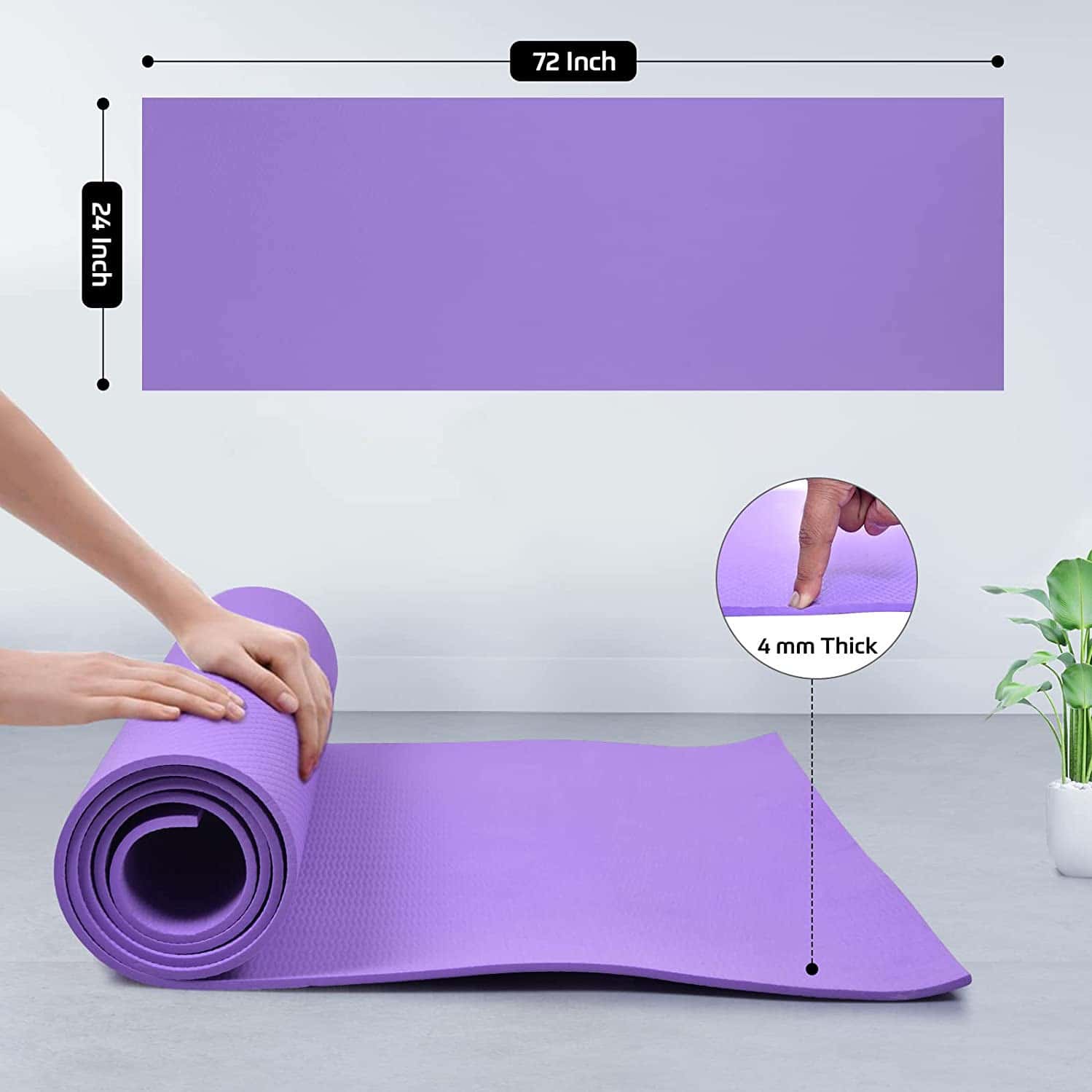 Buy BEATXP PURPLE COLOR (4MM) EVA YOGA MAT FOR WOMEN & MEN|TEXTURED ...