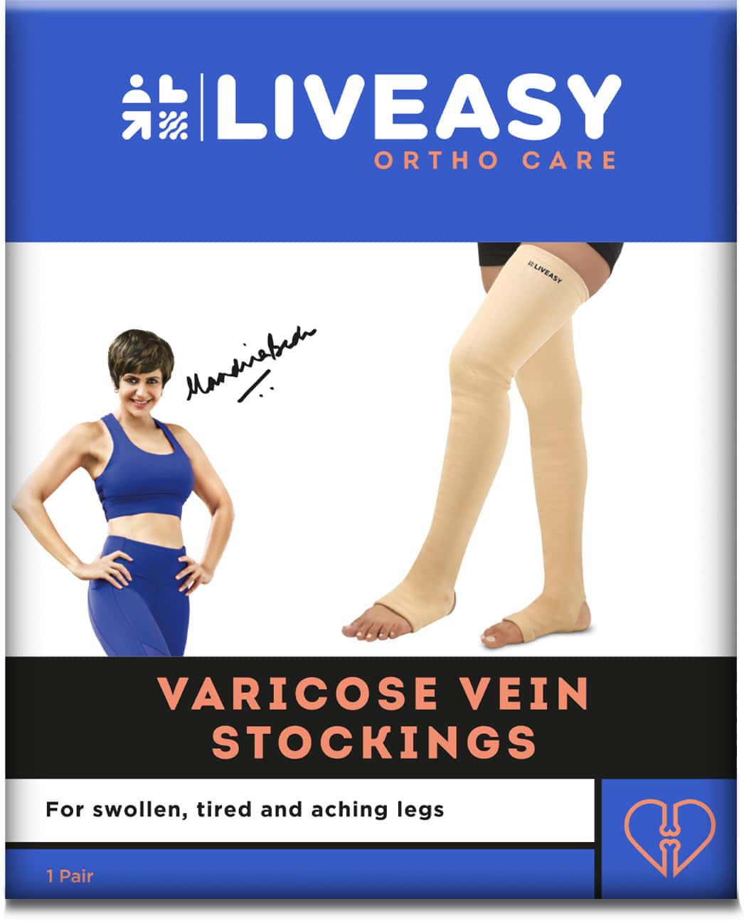 Buy LIVEASY ORTHO CARE VARICOSE VEIN STOCKINGS MEDIUM Online & Get Upto ...