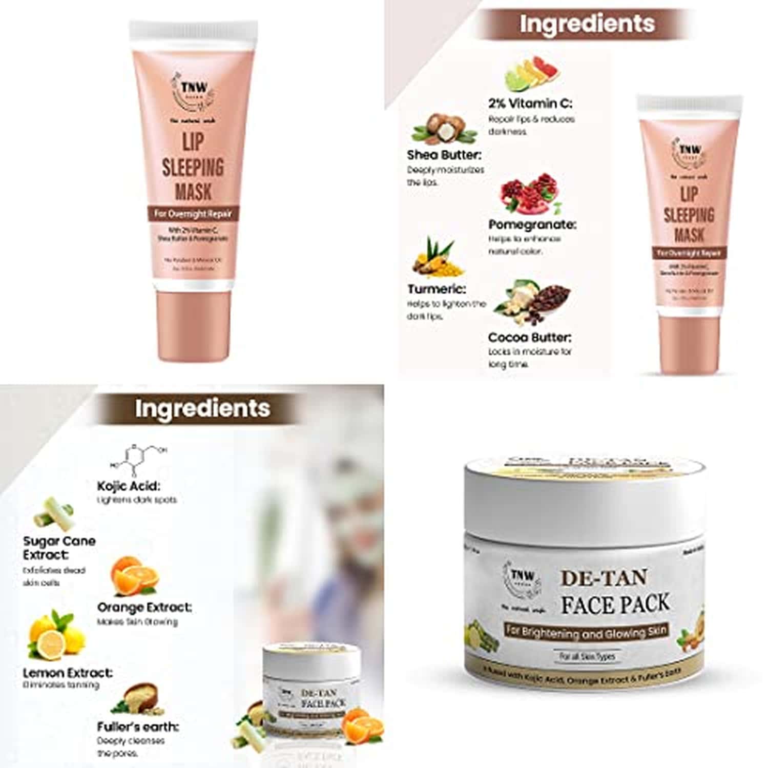Buy DE TAN FACE PACK AND LIP SLEEPING MASK FOR REDUCING TANNING | FOR ...