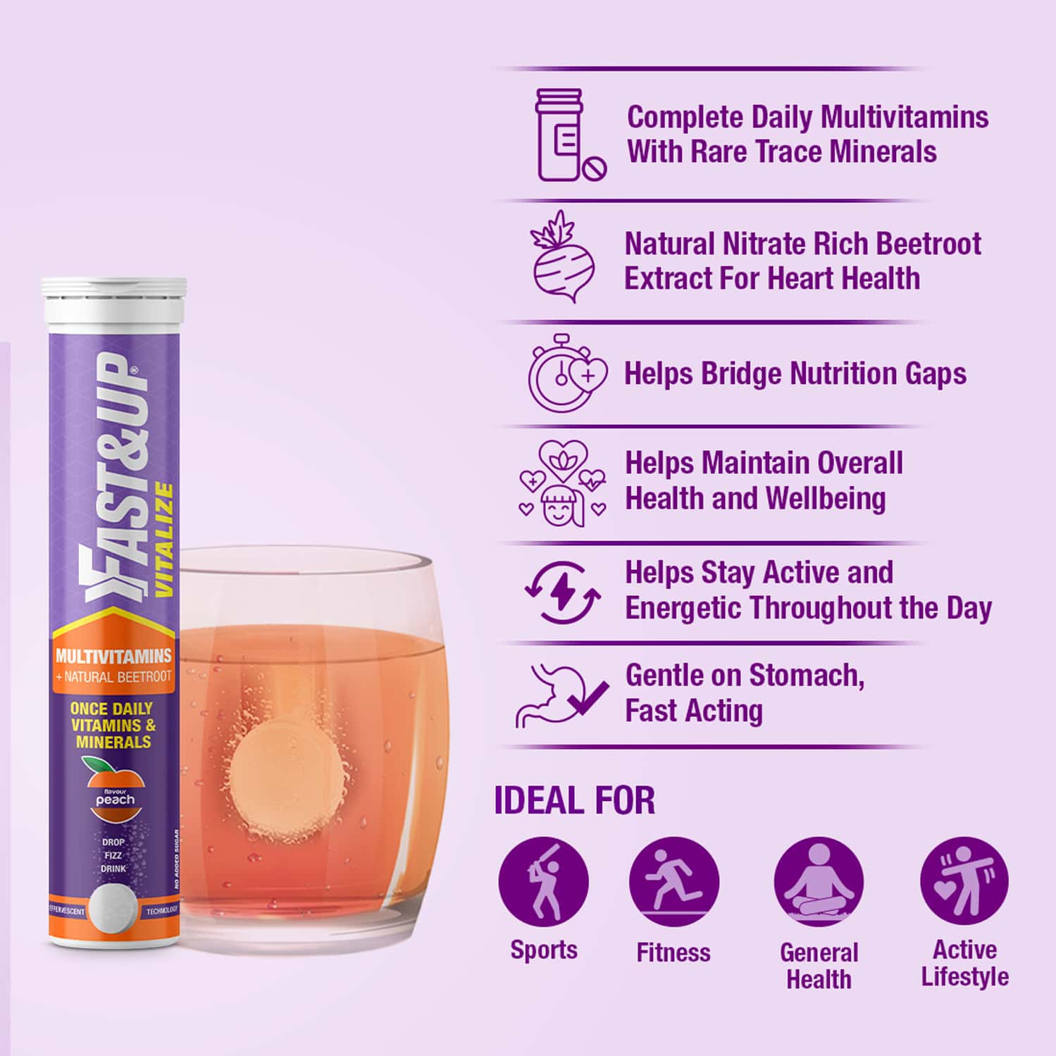 Buy FAST&UP VITALIZE - IMMUNITY ESSENTIAL MULTIVITAMIN FOR MEN & WOMEN ...