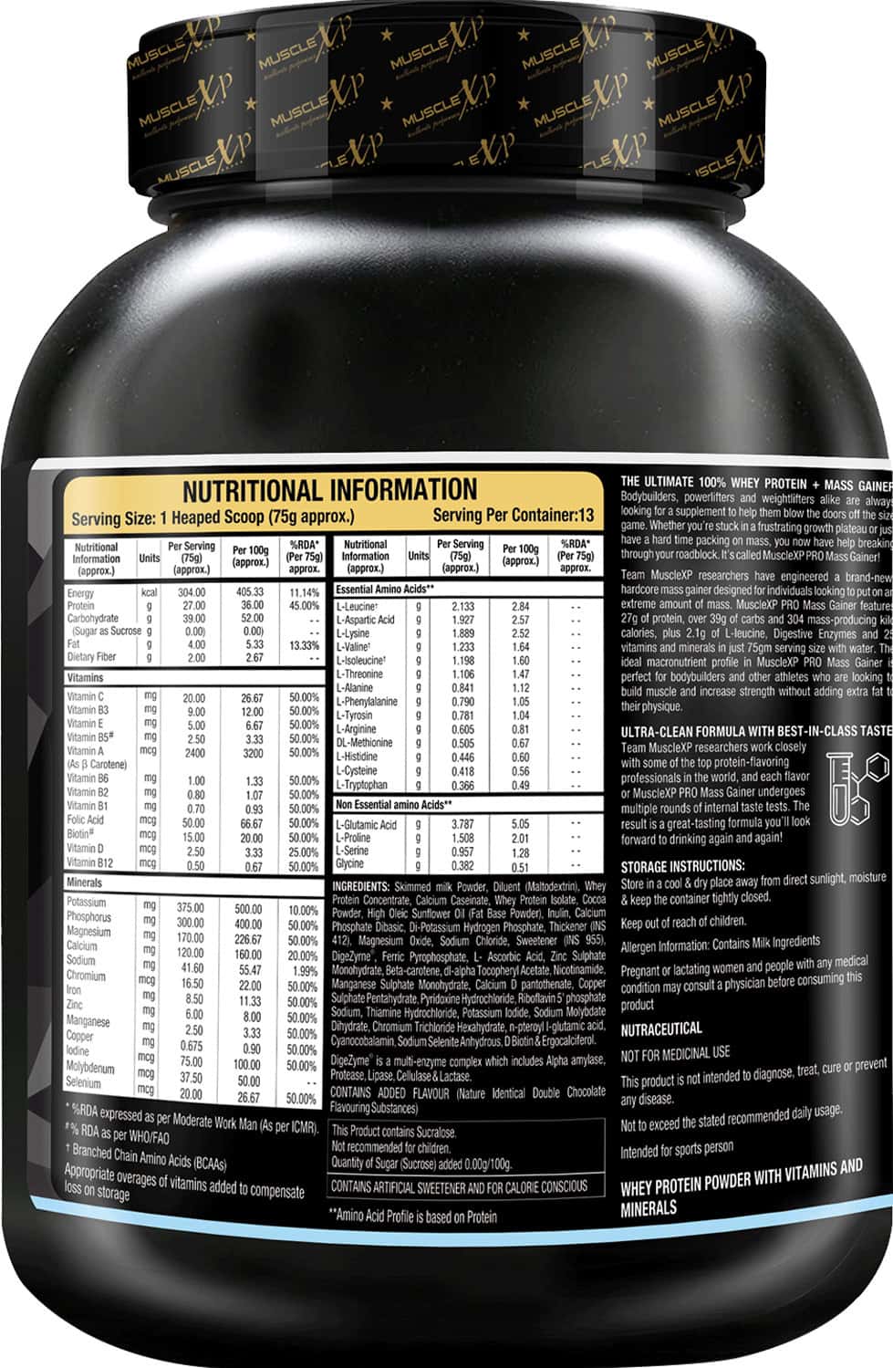 Buy MUSCLEXP PRO MASS GAINER - WITH WHEY PROTEIN ISOLATE 25 VITAMINS ...