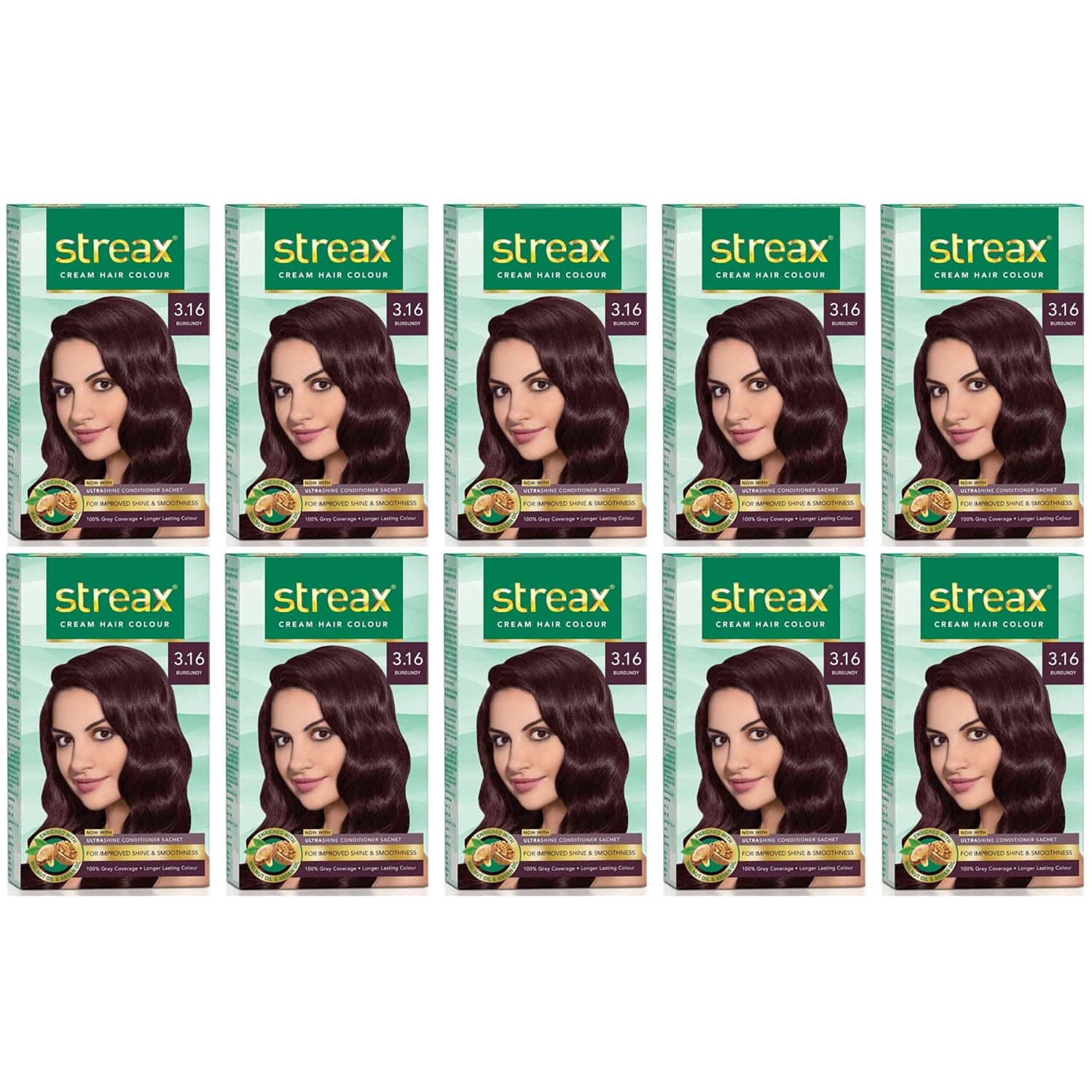 Buy STREAX CREAM HAIR COLOR FOR UNISEX 120ML - 3.16 BURGUNDY (PACK OF ...