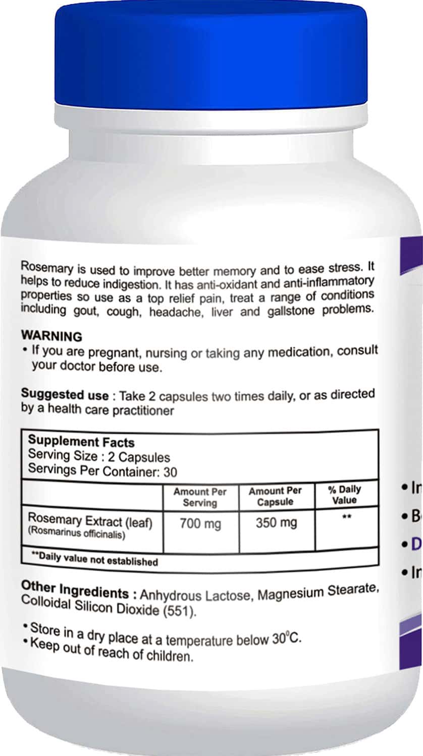 Buy HEALTHVIT ROSEMARY 700 MG - 60 CAPSULES Online & Get Upto 60% OFF ...