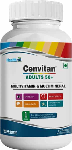 Buy HEALTHVIT CENVITAN ADULTS 50+ MULTIVITAMIN & MULTIMINERAL WITH 25 ...