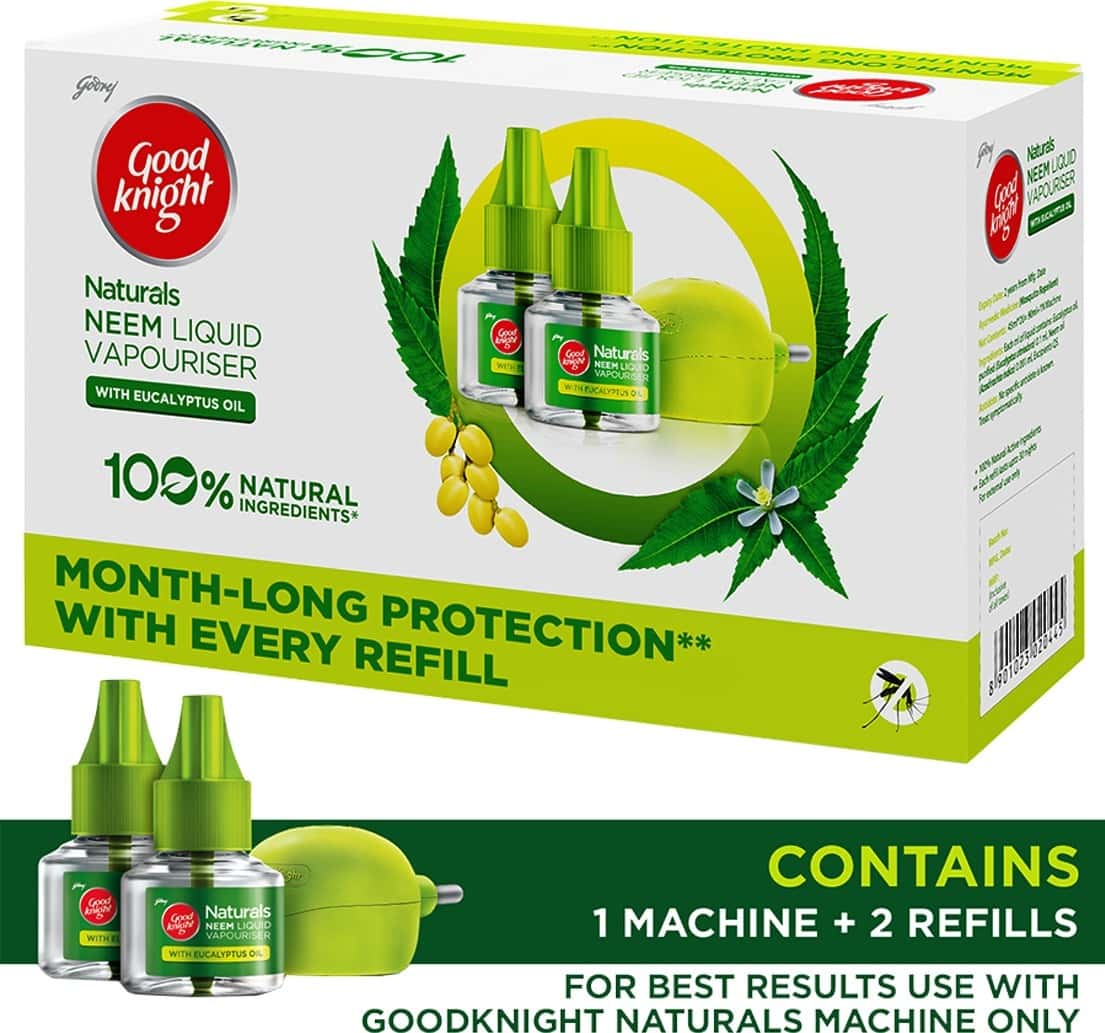 Buy GODREJ GOOD KNIGHT NATURALS NEEM LIQUID VAPOURISER COMBO PACK ...