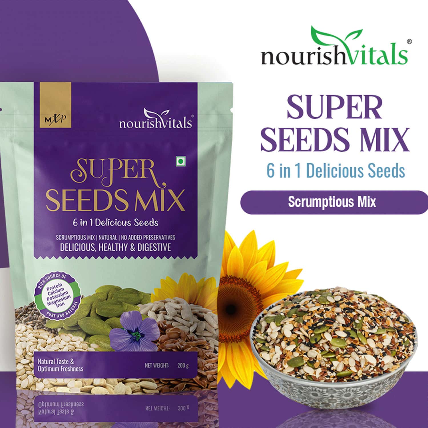 Buy NOURISHVITALS HEALTHY MUNCHING COMBO SUPER SEEDS MIX + BARBEQUE ...