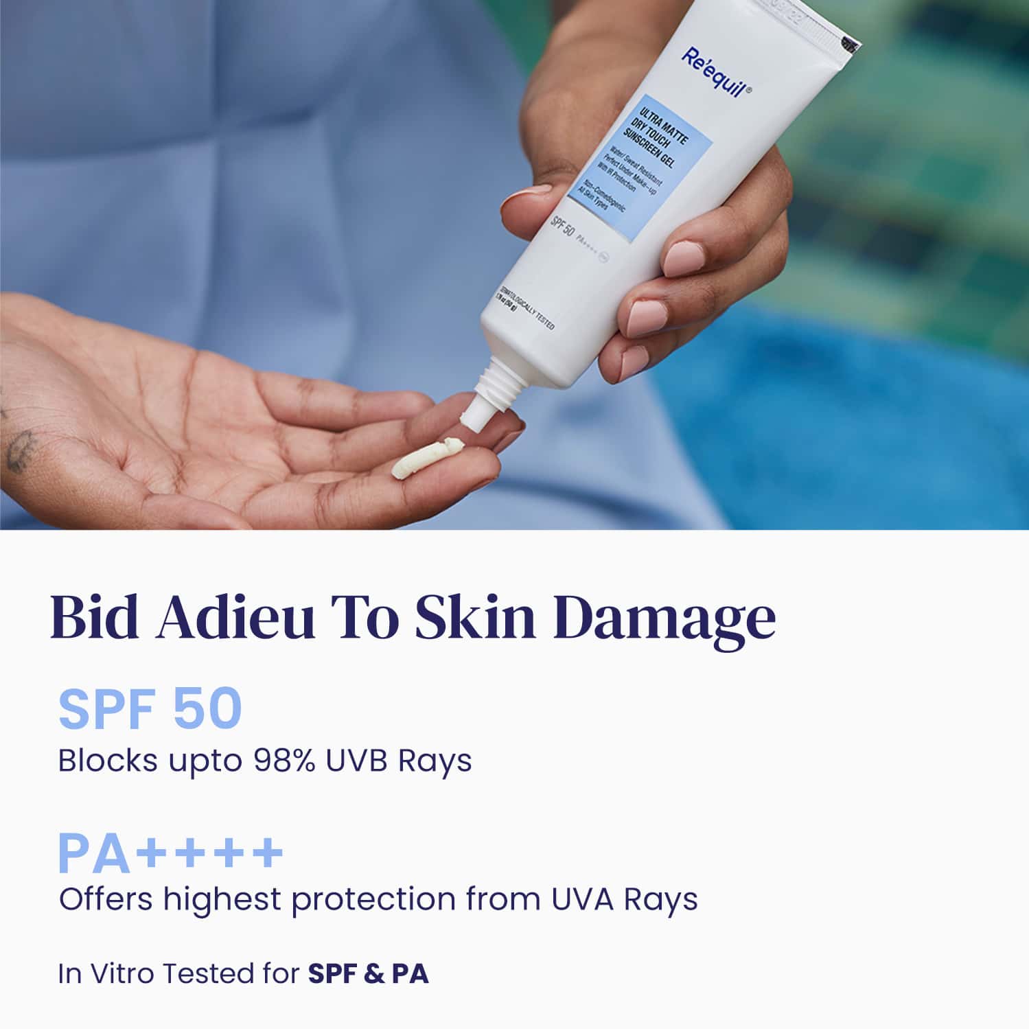 Buy RE'EQUIL ULTRA MATTE DRY TOUCH SUNSCREEN GEL SPF 50 PA++++ 50GM ...