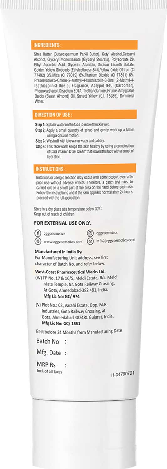 Buy CGG COSMETICS VITAMIN C GENTLE FACE SCRUB 3IN1 GLOW BOOSTING 2X ...