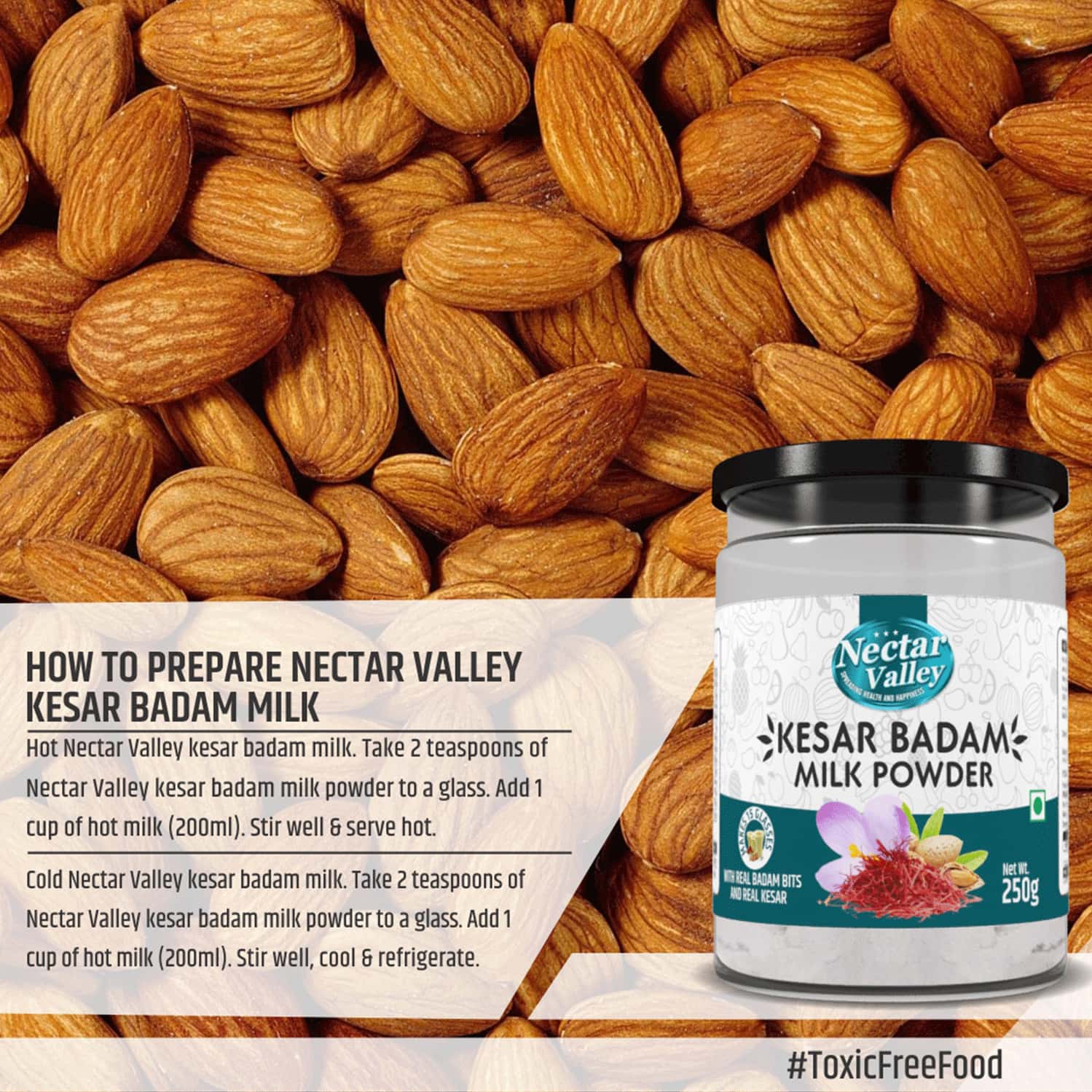Buy NECTAR VALLEY KESAR BADAM MILK POWDER | WITH REAL PIECES OF KESAR ...
