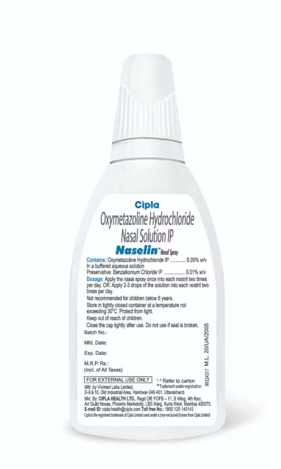 Buy NASELIN DECONGESTANT NASAL SOLUTION - BOTTLE (10 ML) Online & Get ...
