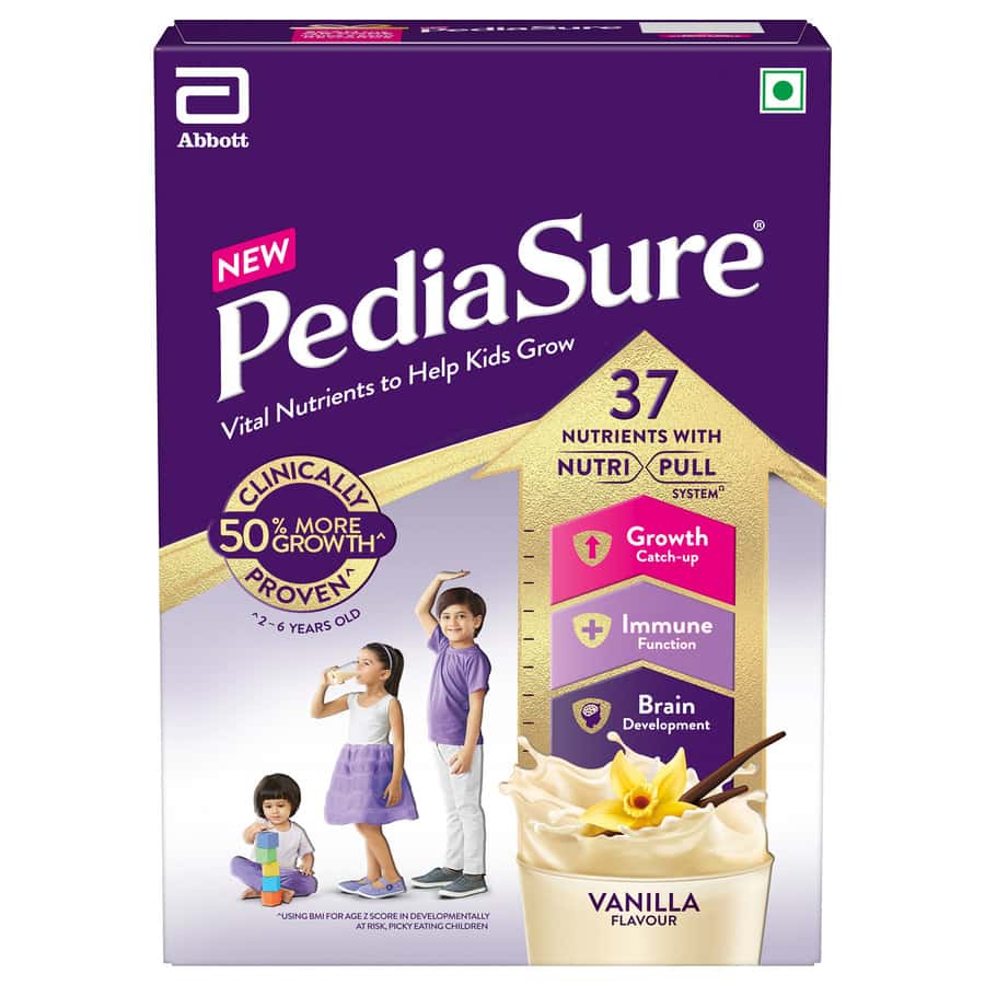 Buy PEDIASURE ADVANCE PLUS VANILLA FLAVOUR POWDER 400GM REFILL Online ...