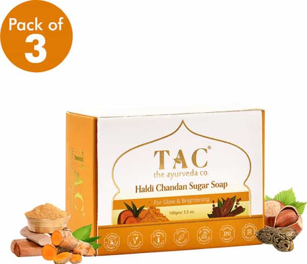 Buy TAC - THE AYURVEDA CO. HALDI CHANDAN ORGANIC HANDMADE SUGAR SOAP ...