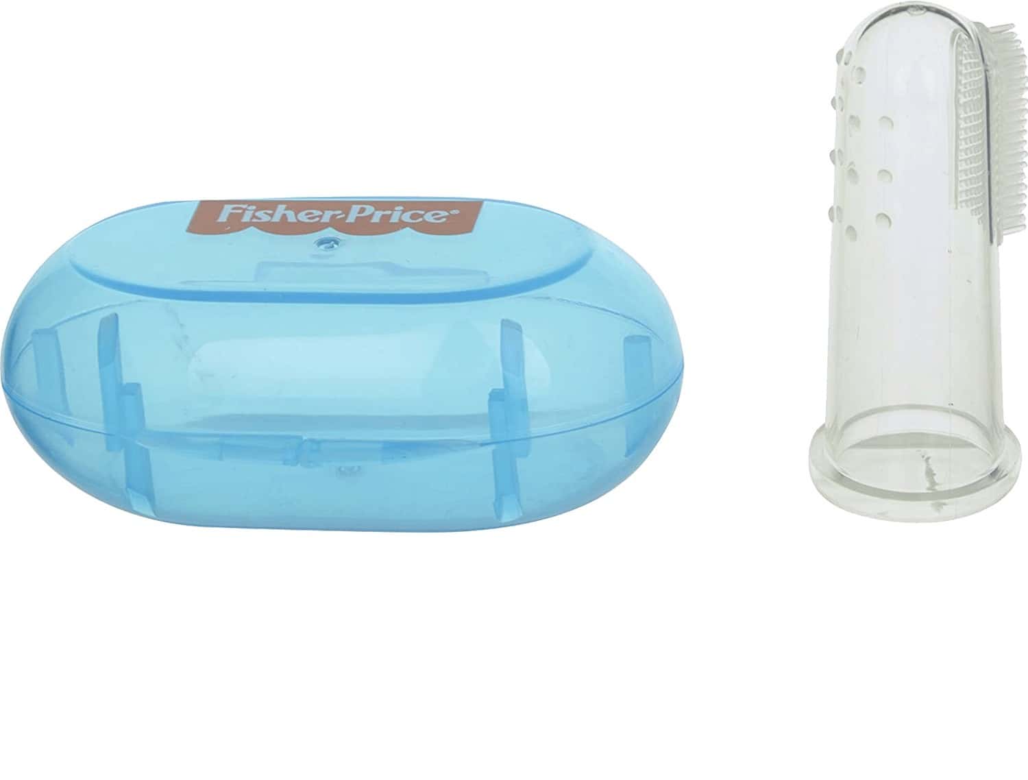 Buy FISHER PRICE SILICONE BABY FINGER BRUSH WITH CASE, ONE SIZE, BLUE ...