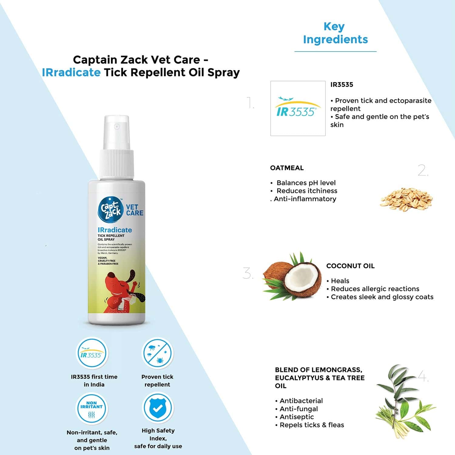 Buy CAPTAIN ZACK VET CARE - IRRADICATE TICK REPELLENT SHAMPOO FOR DOGS ...