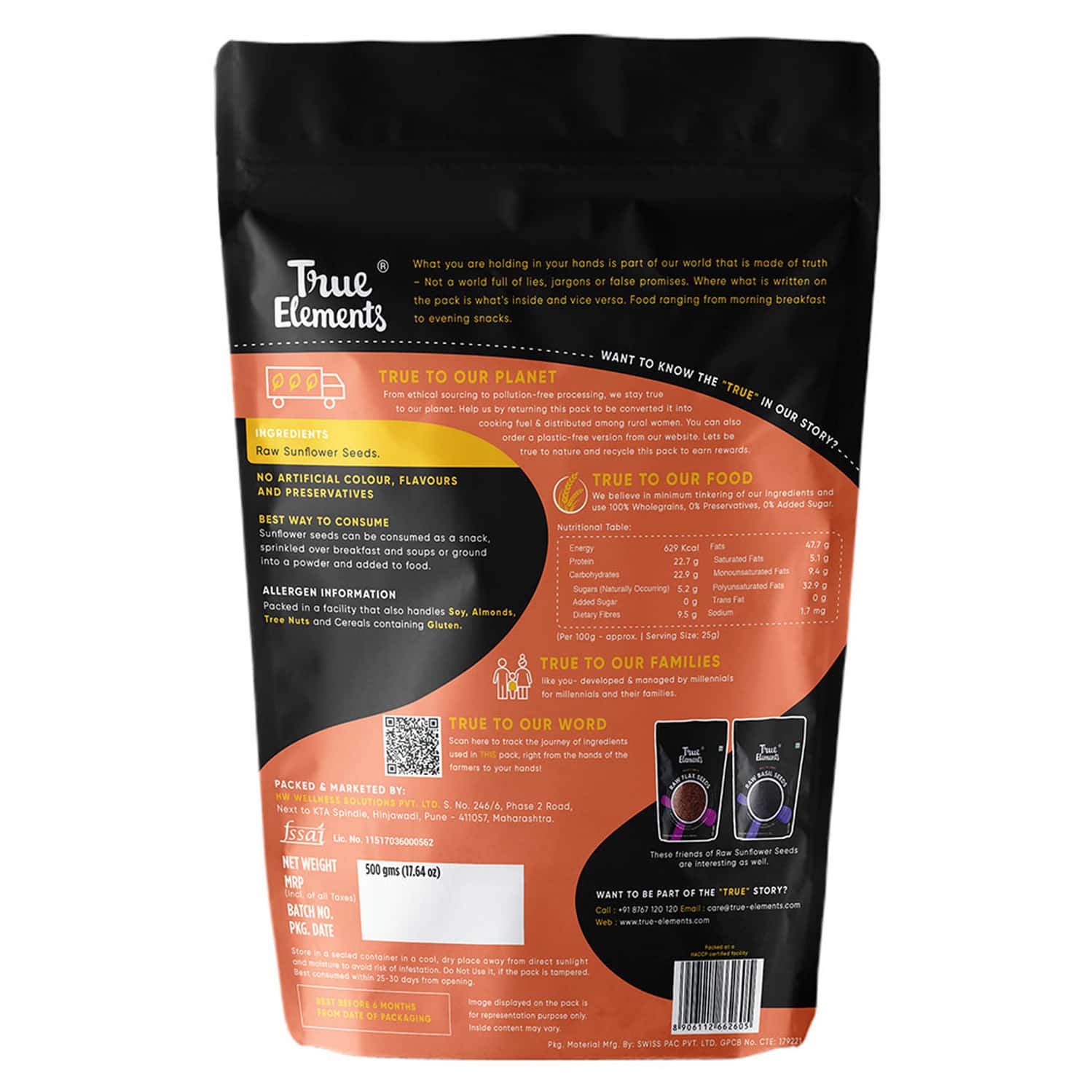 Buy TRUE ELEMENTS RAW SUNFLOWER SEEDS 500GM Online & Get Upto 60% OFF ...