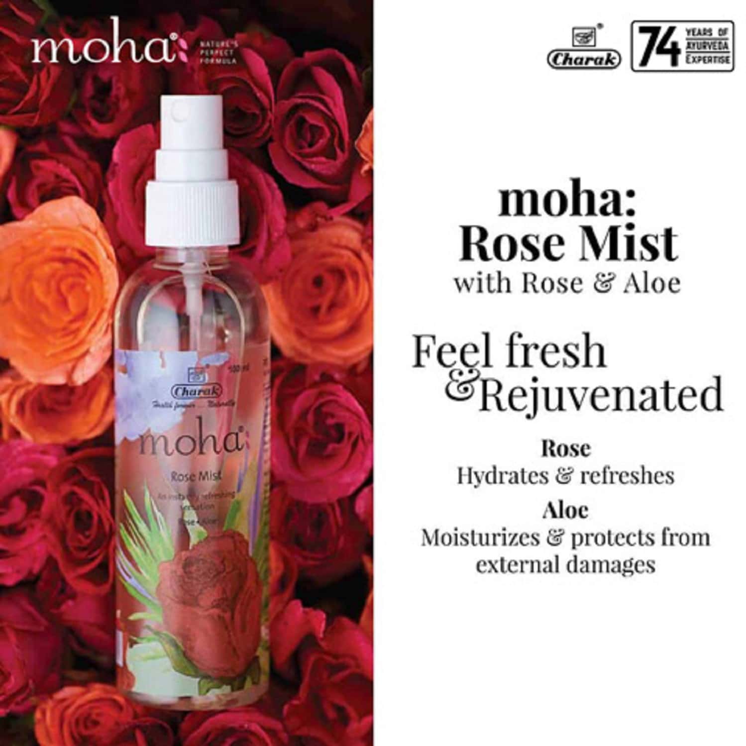Buy MOHA ROSE MIST 100ML - PACK OF 2 Online & Get Upto 60% OFF at PharmEasy