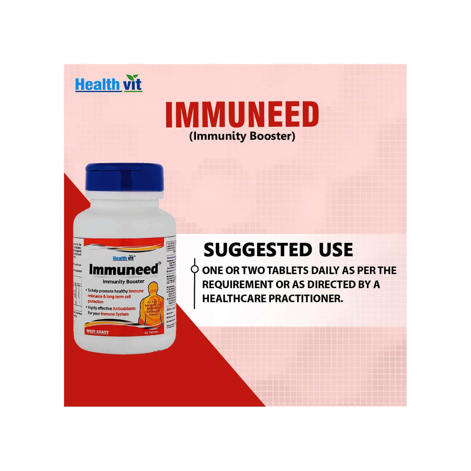Buy Healthvit Immuneed Immunity Booster ( Vit. D3,C,E,Selenium & Zinc ...