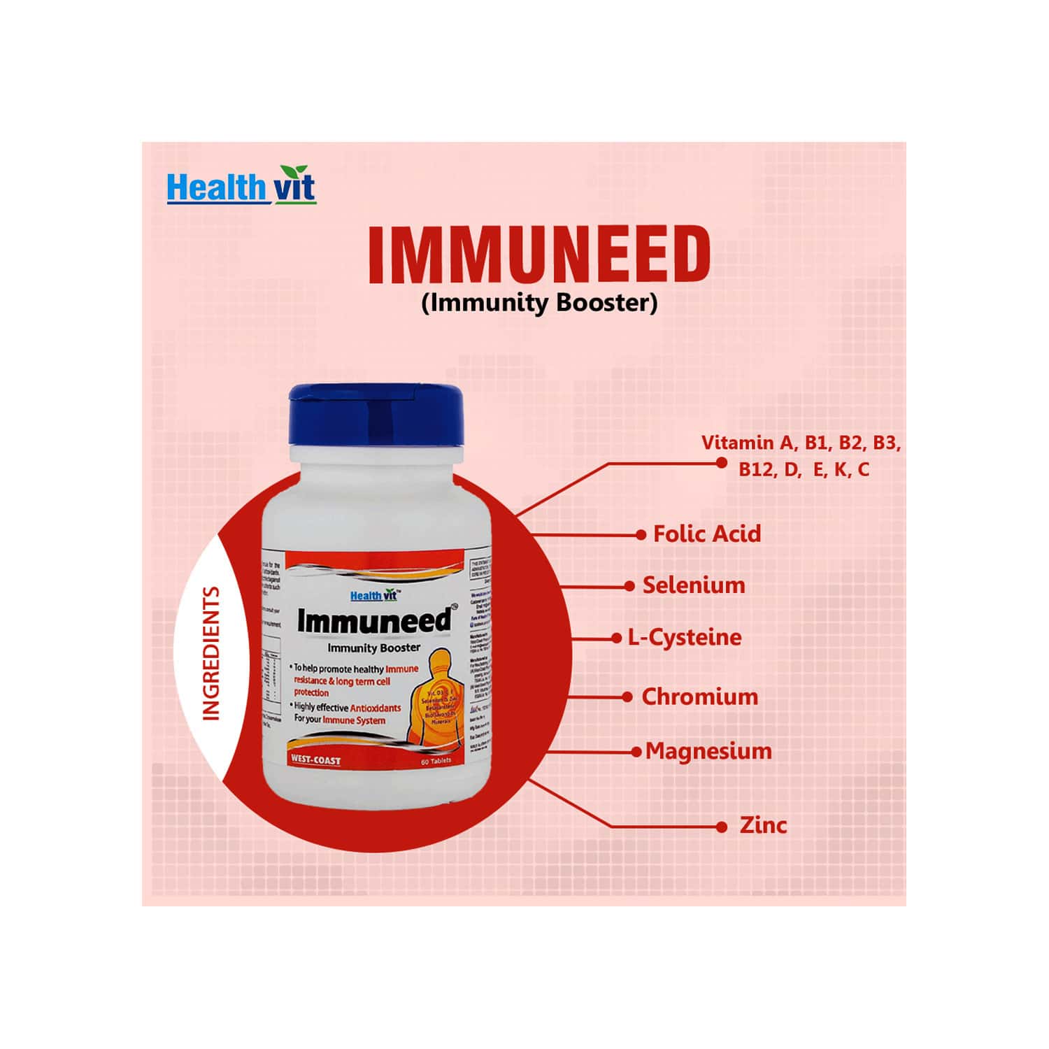 Buy HEALTHVIT IMMUNEED IMMUNITY BOOSTER ( VIT. D3,C,E,SELENIUM & ZINC ...