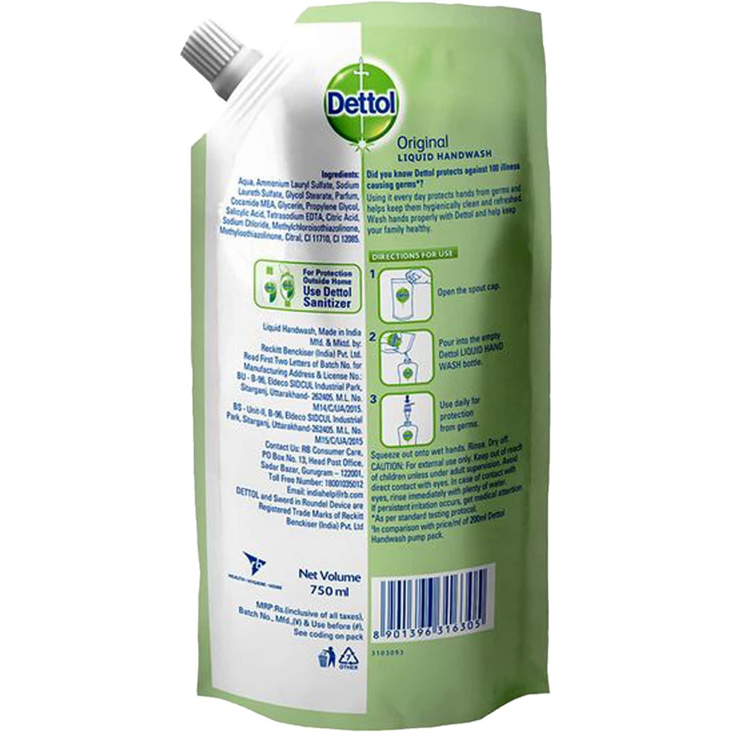 Buy DETTOL SKIN CARE HAND WASH POUCH 750 ML Online & Get Upto 60% OFF ...