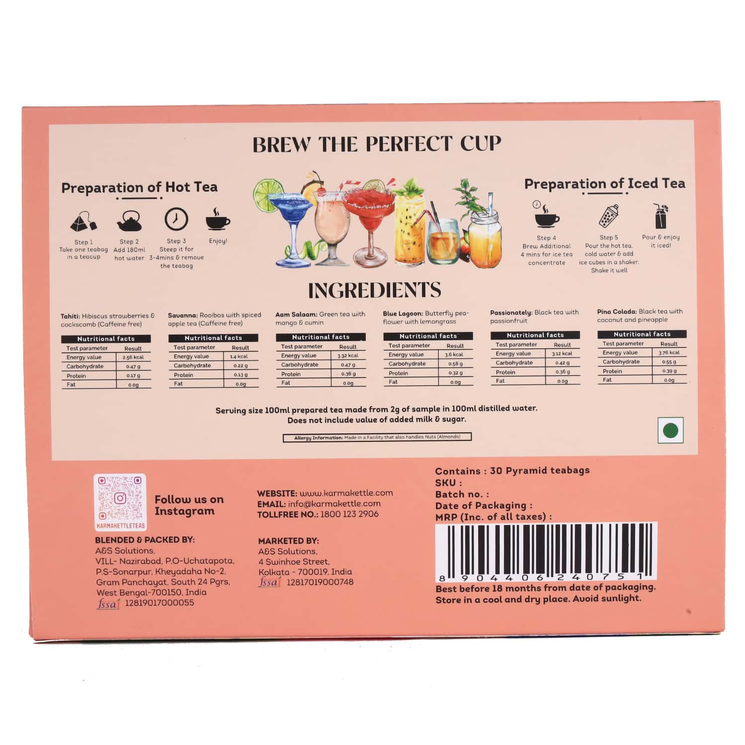 Buy KARMA KETTLE FRUITEA GIFT BOX HERBAL TEA - 30 PYRAMID TEABAGS ...