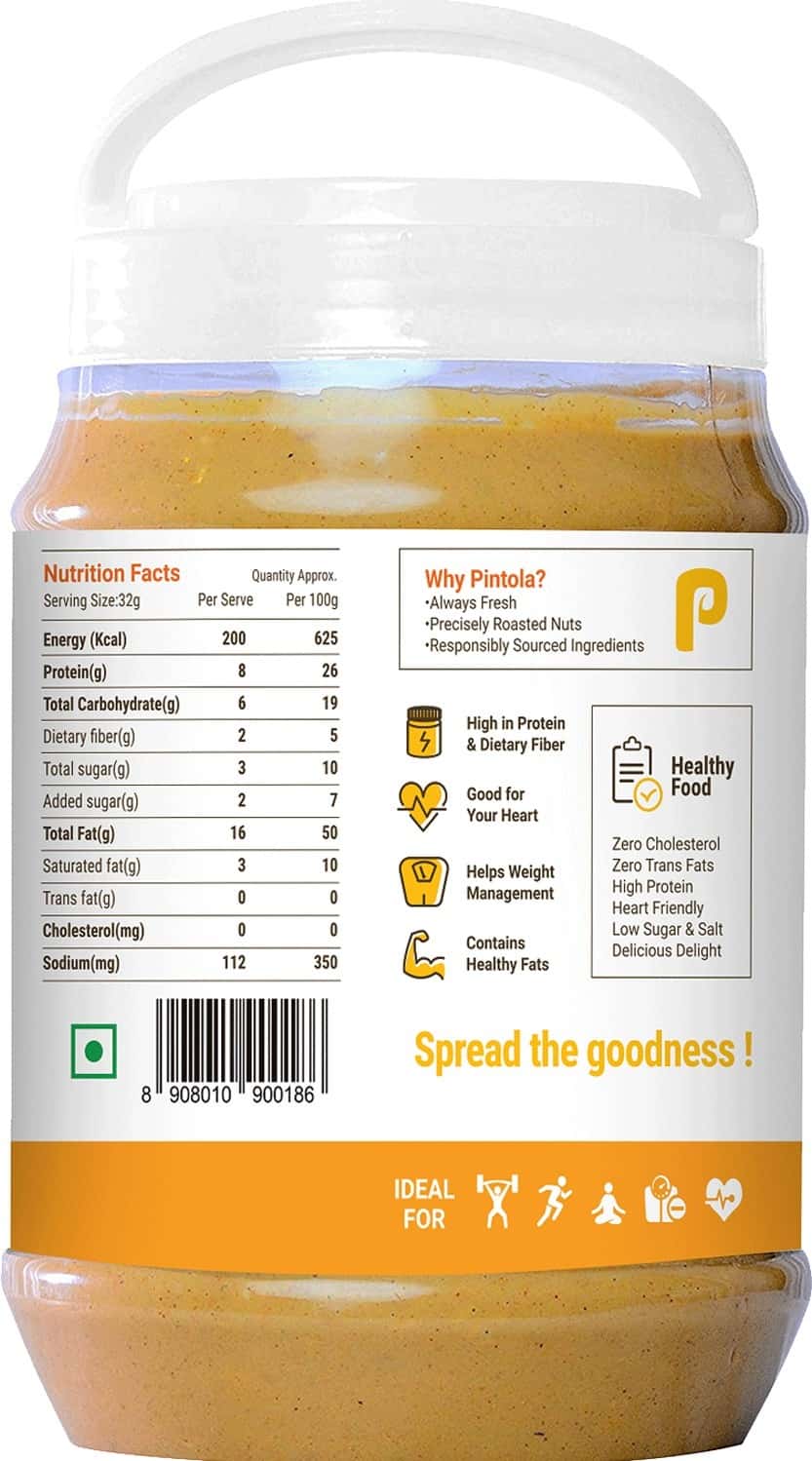 Buy PINTOLA CLASSIC CREAMY PEANUT BUTTER 2.5KG JAR Online & Get Upto 60 ...