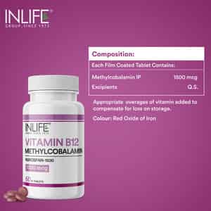 Buy INLIFE VITAMIN B12 1500MCG NERVOUS SYSTEM SUPPORT FOR MEN AND WOMEN ...