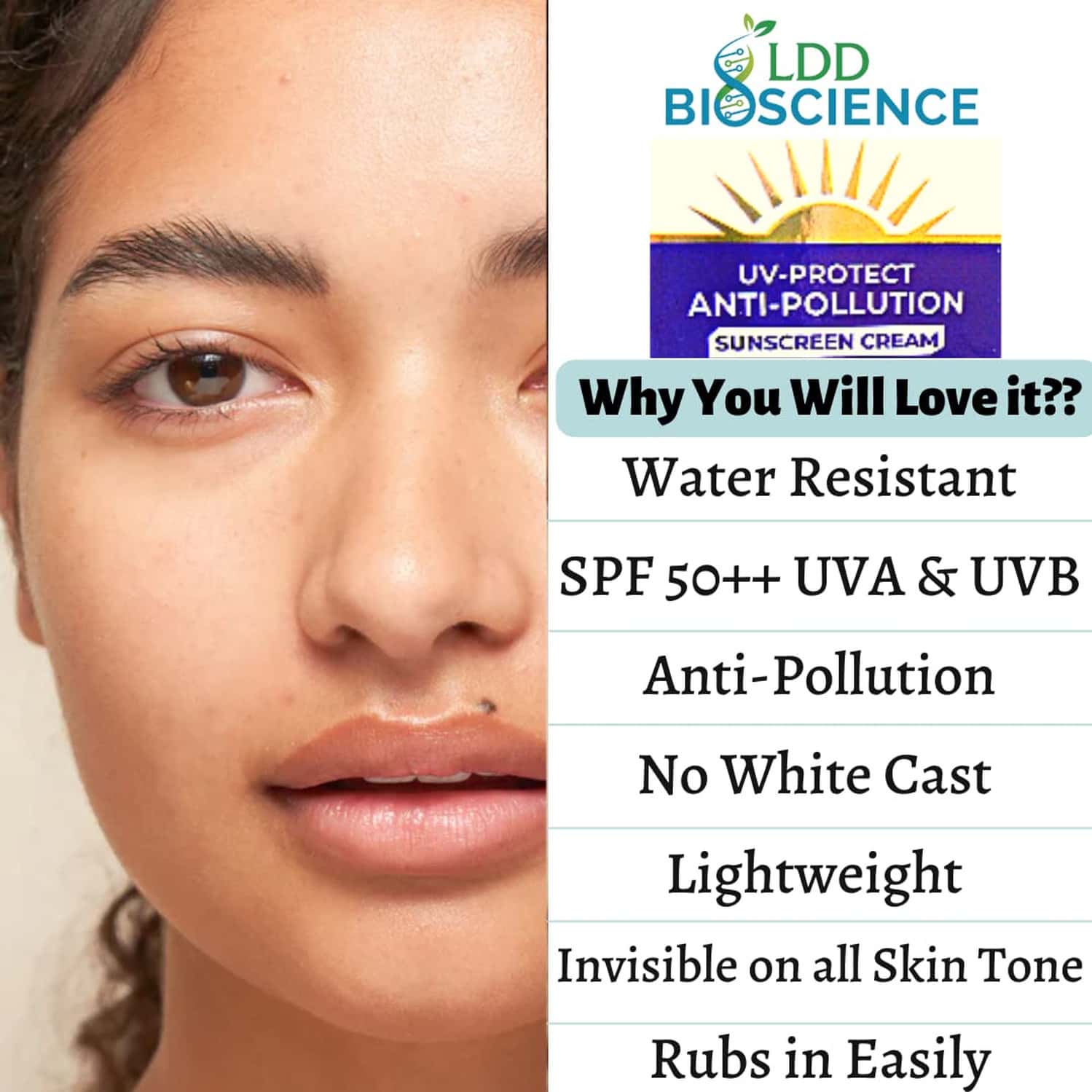 Buy LDD BIOSCIENCE ANTI -POLLUTION SUNSCREEN FOR FACE + BODY - 50 GM ...