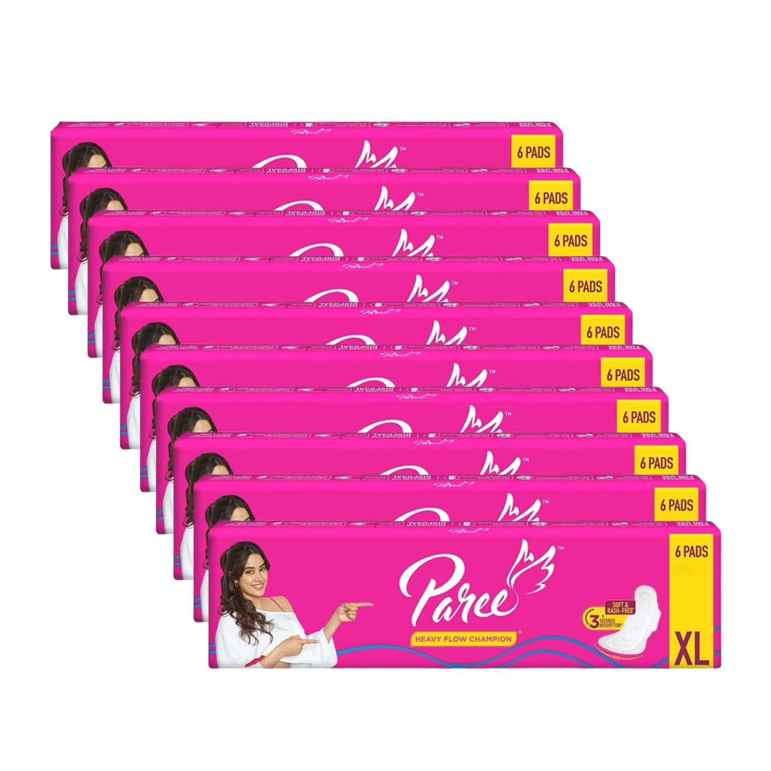 Buy PAREE SOFT & RASH FREE SANITARY PADS FOR HEAVY FLOW 6 PADS- XL ...