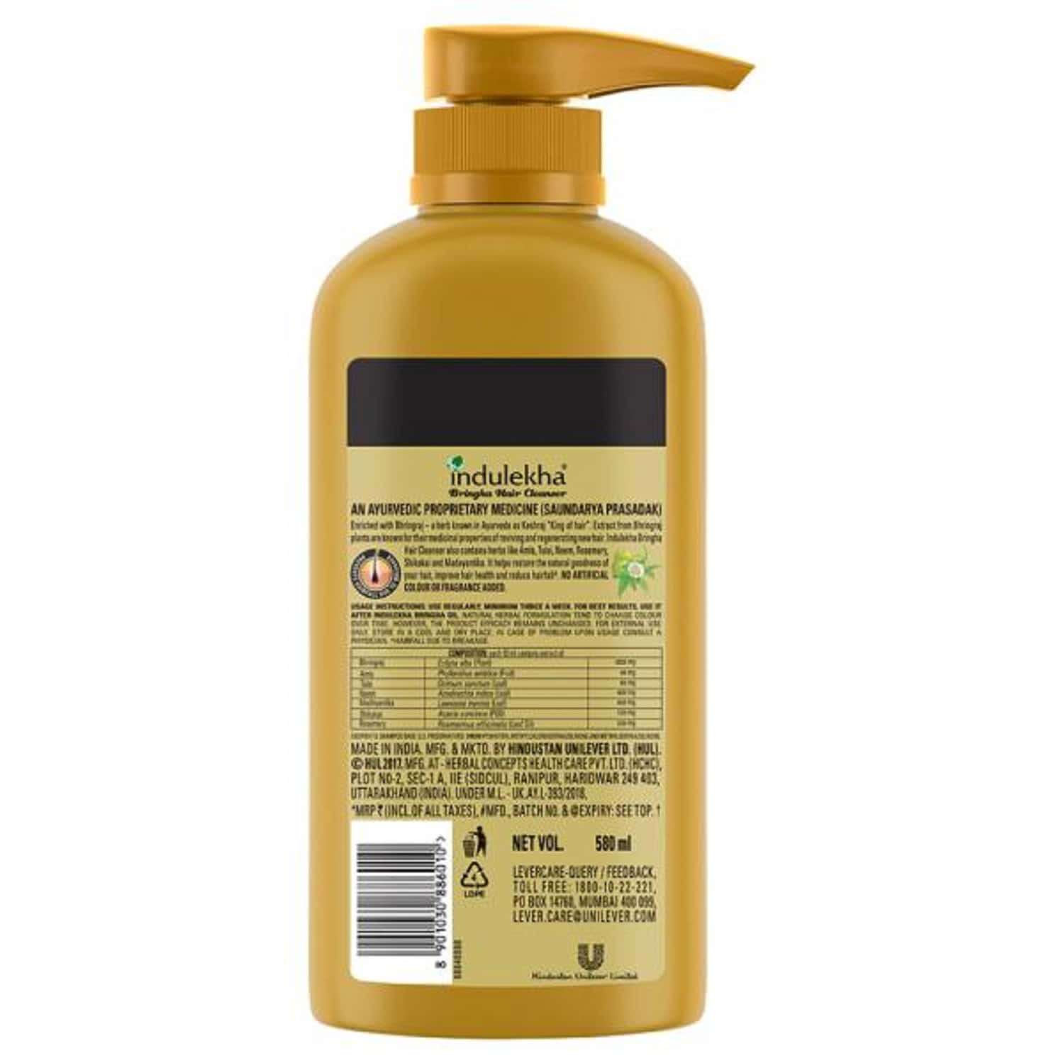 Buy INDULEKHA BRINGHA HAIR CLEANSER FOR HAIRFALL CONTROL - 580ML Online ...